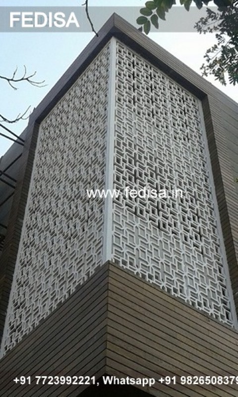 Grc Jali First Floor Front Balcony Design Best Villa Architecture ...